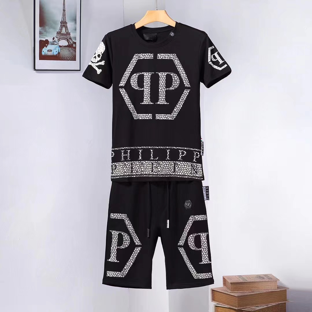 Cheap Philipp Plein PP Tracksuits Short Sleeved For Men #996848 Replica ...
